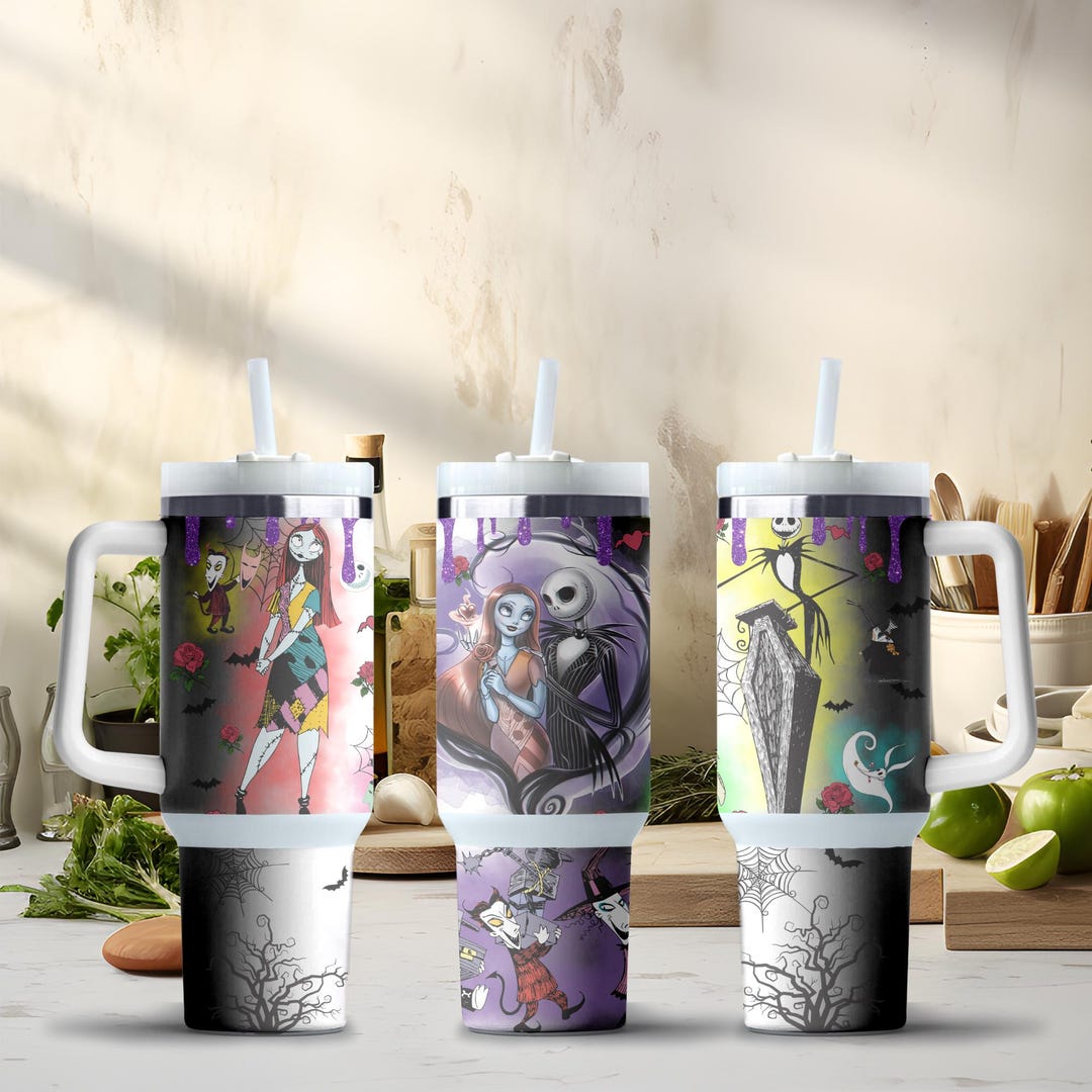 40 Oz Jack Skellington With Purple Drip - Etsy