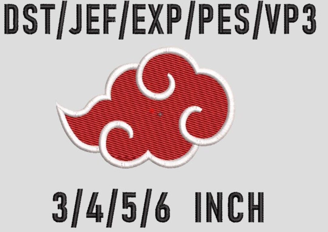 Naruto Akatsuke Cloud Logo Dst/jef/pes/exp/vp3 - Etsy