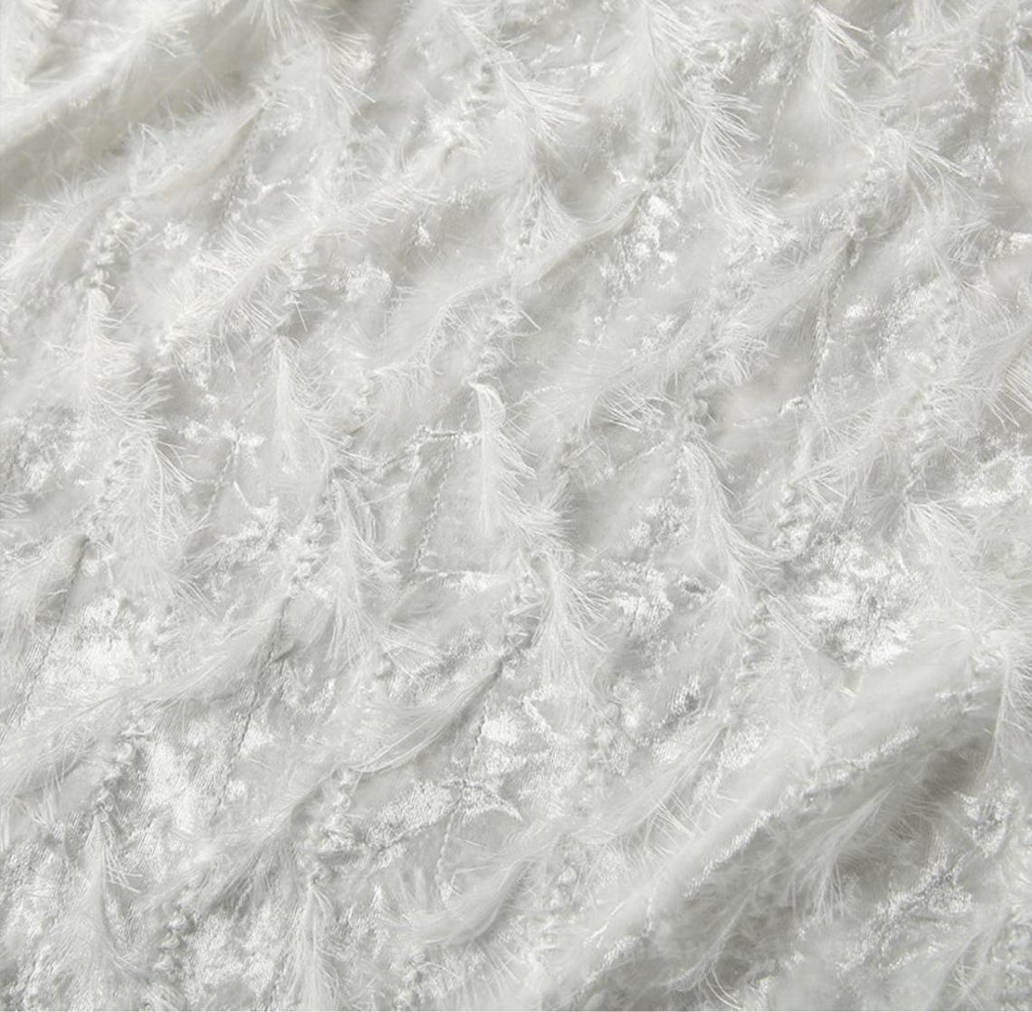 Diagonal Fringe Pine Hair Fabric – 3D Textured Knit Velvet Textile for ...