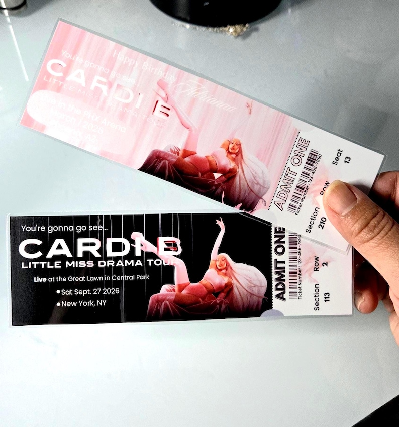 Custom Cardi B Inspired Concert Ticket or Lanyard Pass, Personalized ...