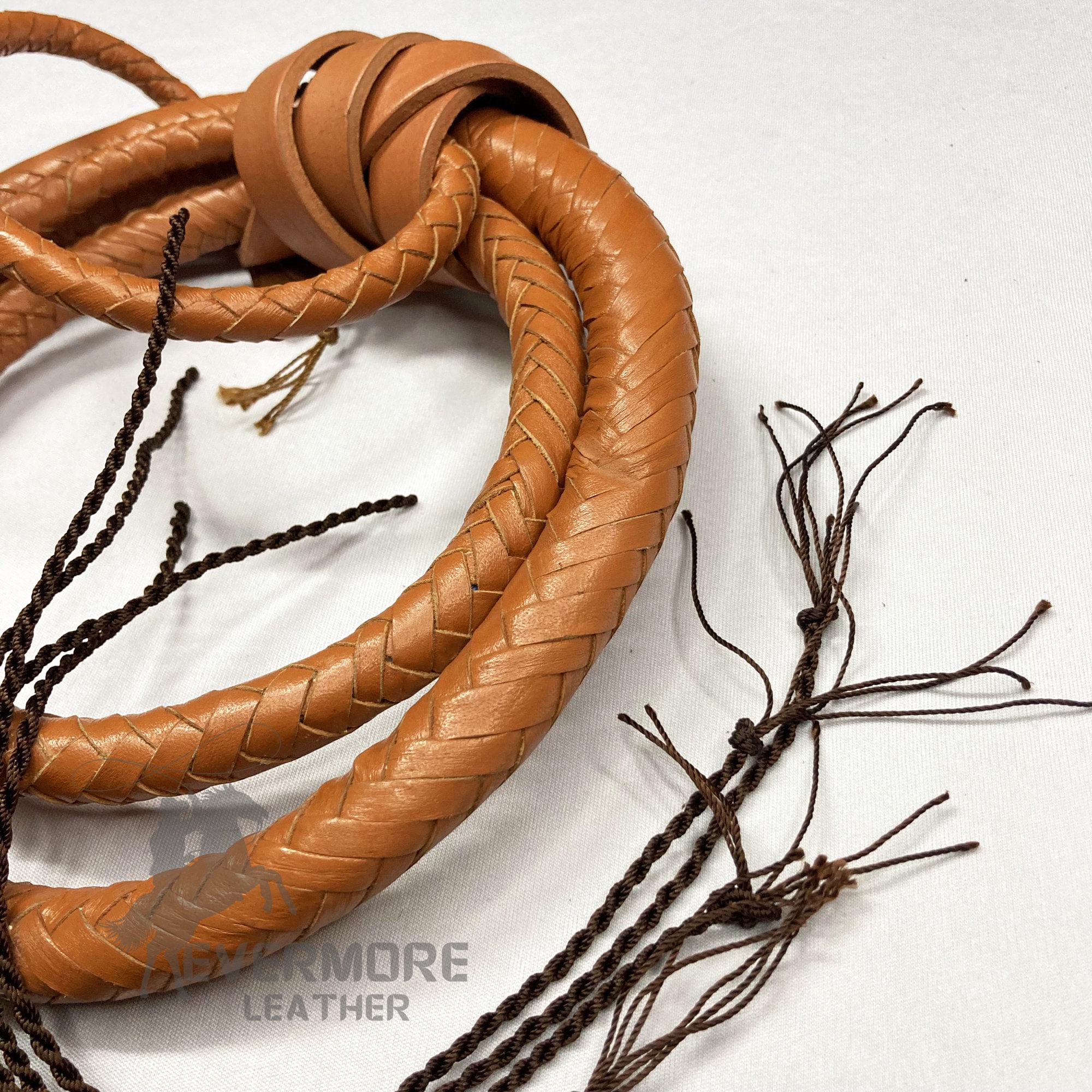 Kangaroo Hide Tan Color Leather Bullwhip, 4ft to 12ft, 12/16 Plait ...