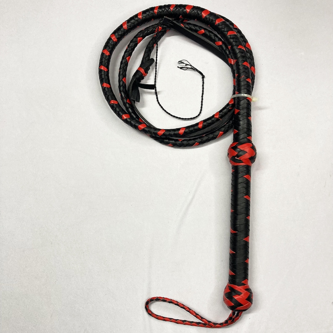 Two Tone Kangaroo Hide Leather Bullwhip , 4ft to 12ft, 12/16 Plait ...