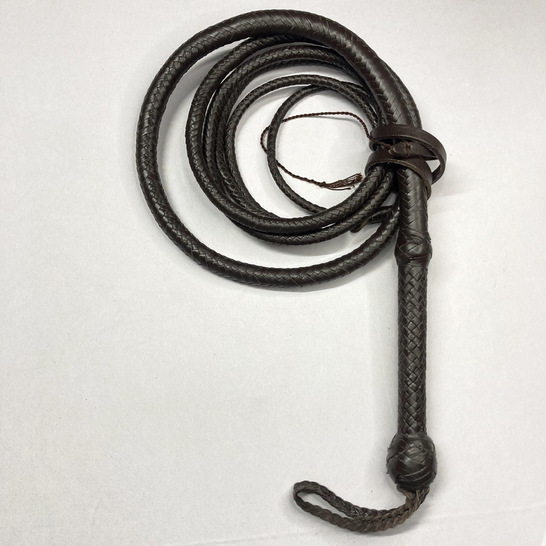 Cowhide Leather Chocolate Brown Bullwhip, 4ft to 12ft Indiana Jones ...