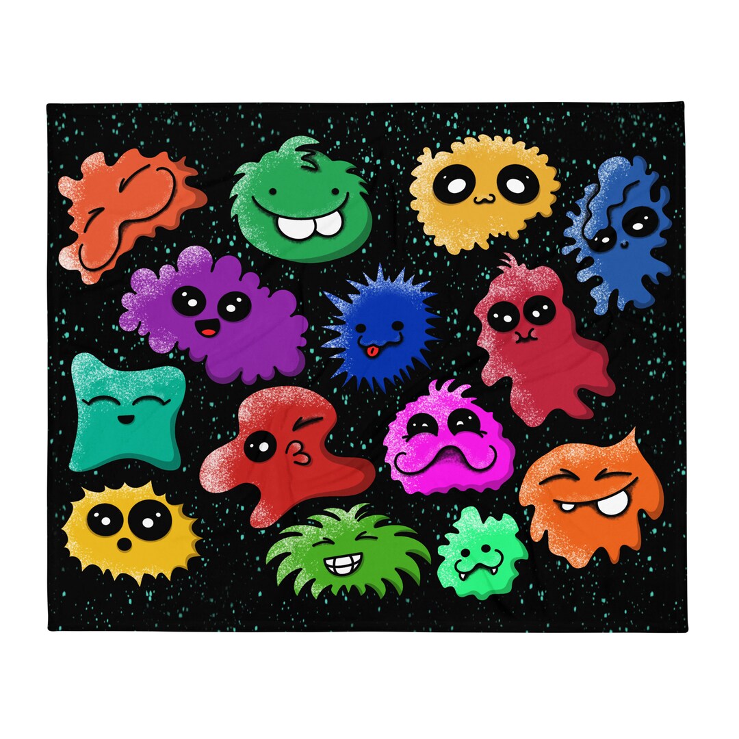 Smiley Faces, Cute Blobs, Throw Blanket, 5060 - Etsy
