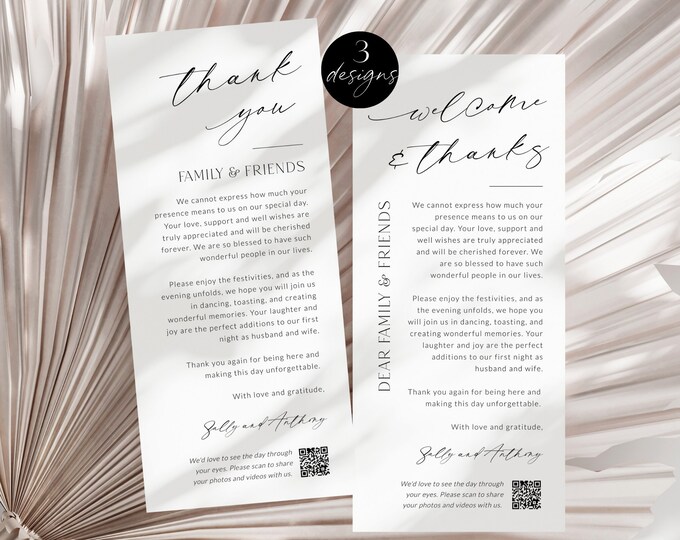 I Spy Wedding QR Thank You Place Card Template, Photo Hunt QR Code Game ...