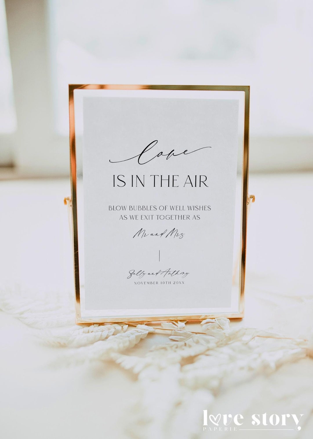 Love is in the Air Bubble Sign Wedding Template, Bubble Send off ...