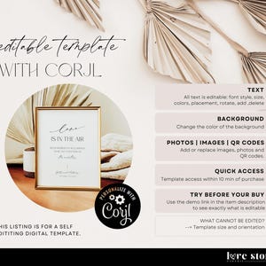 Love is in the Air Bubble Sign Wedding Template, Bubble Send off ...
