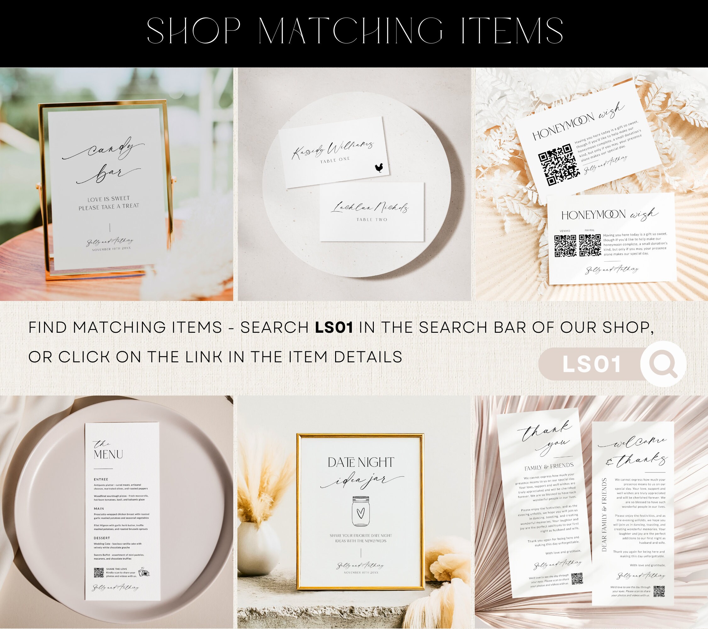Slim Place Card Wedding Template, Modern Thin Name Cards Printable ...