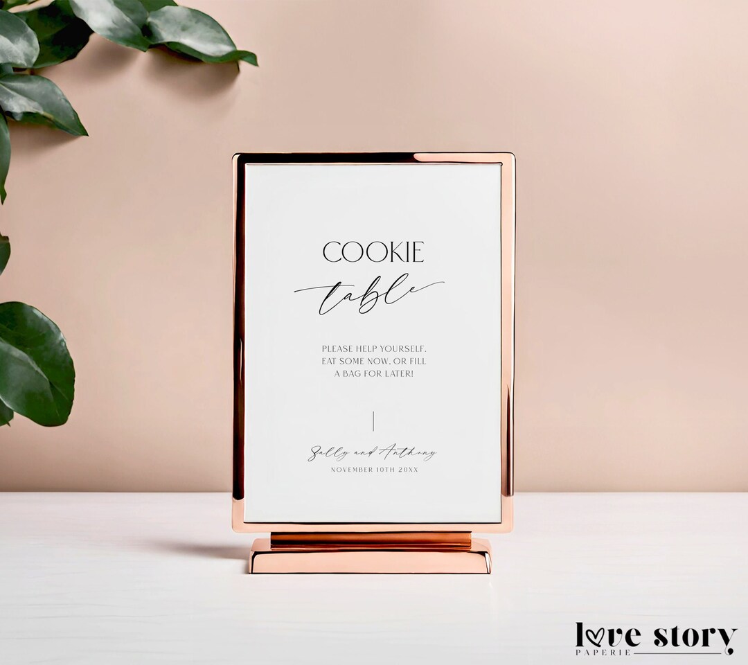 Wedding Cookie Table Sign Printable, Minimalist Dessert Table Sign ...