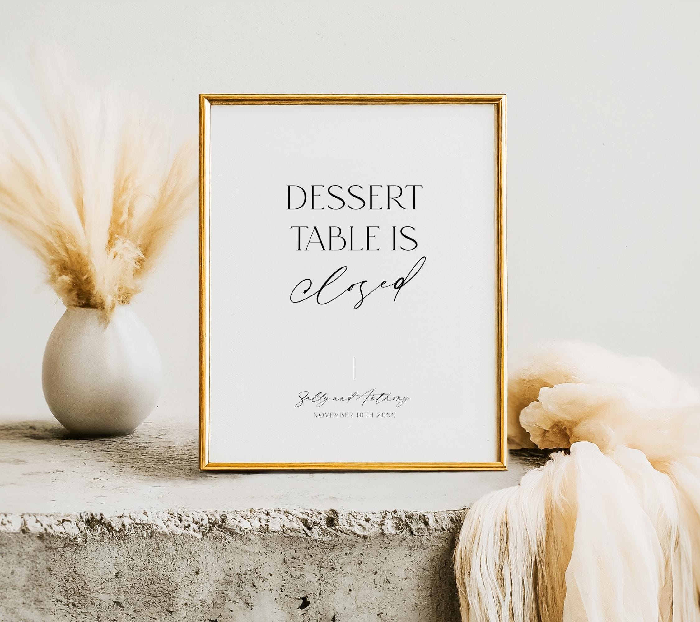 Dessert Table is Closed Sign Wedding Template, Modern Dessert Bar ...