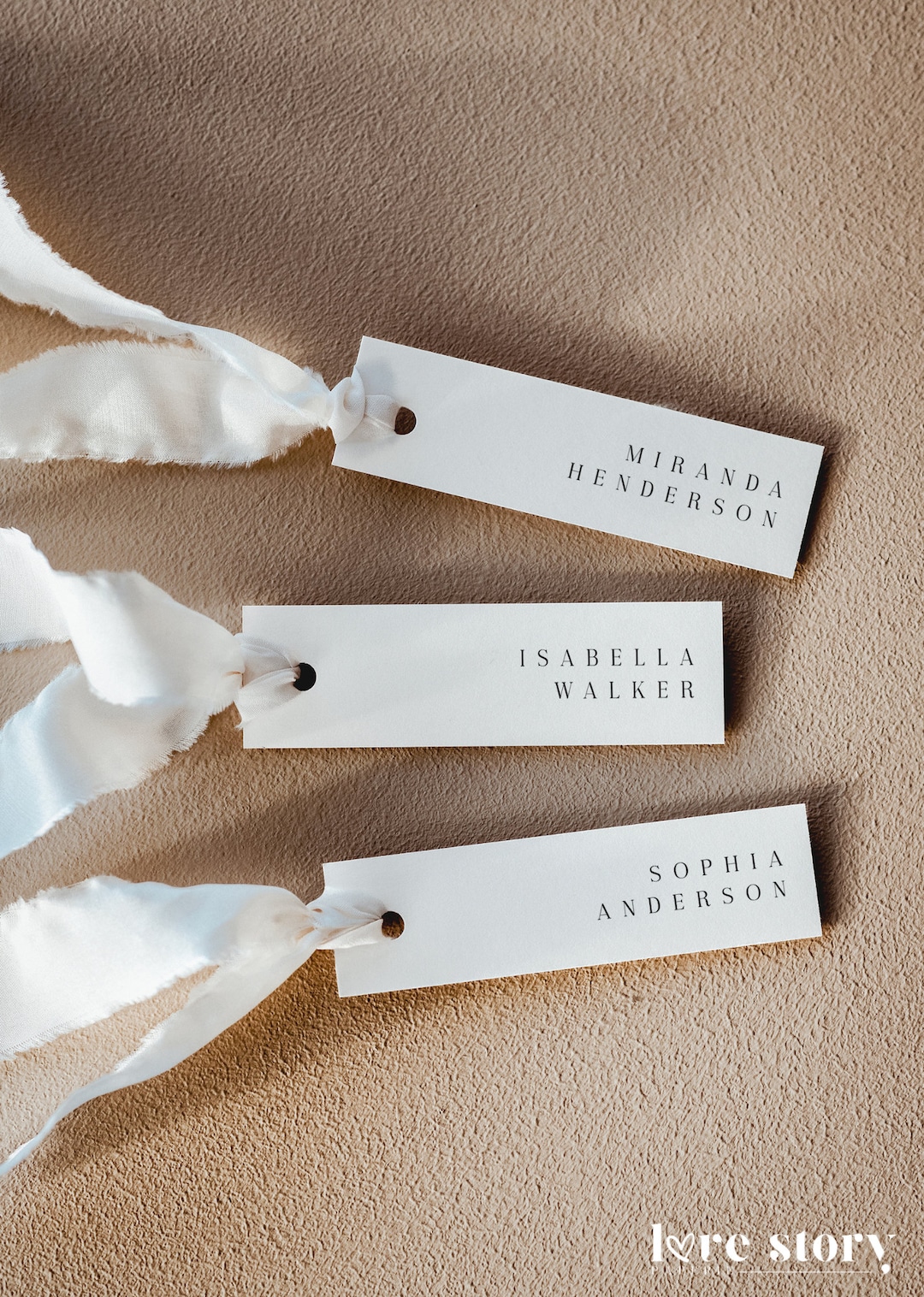 Wedding Place Cards Slim Template, Modern Minimalist Small Thin Name ...