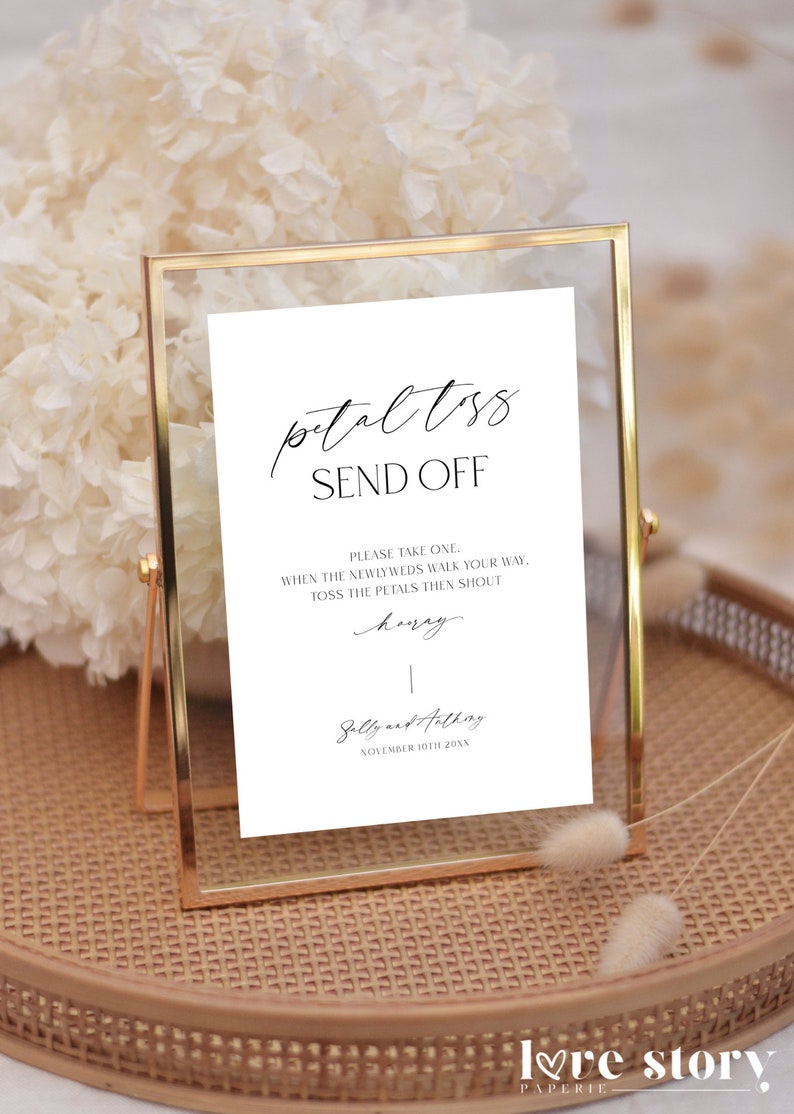 Petal Toss Send off Sign Template, Minimalist Flower Wedding Send off ...