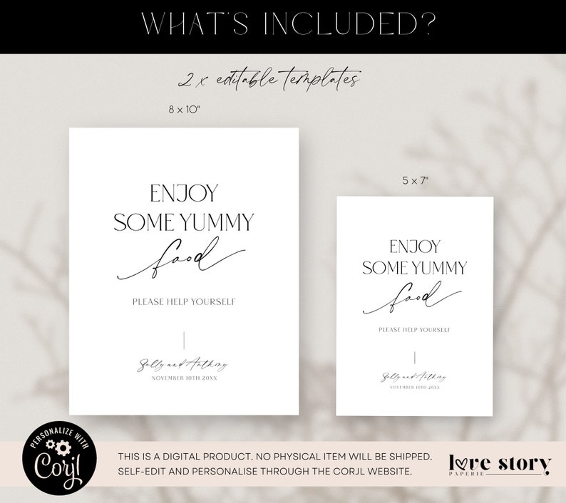 Enjoy Some Food Sign Template, Minimalist Grazing Table Sign, Printable ...