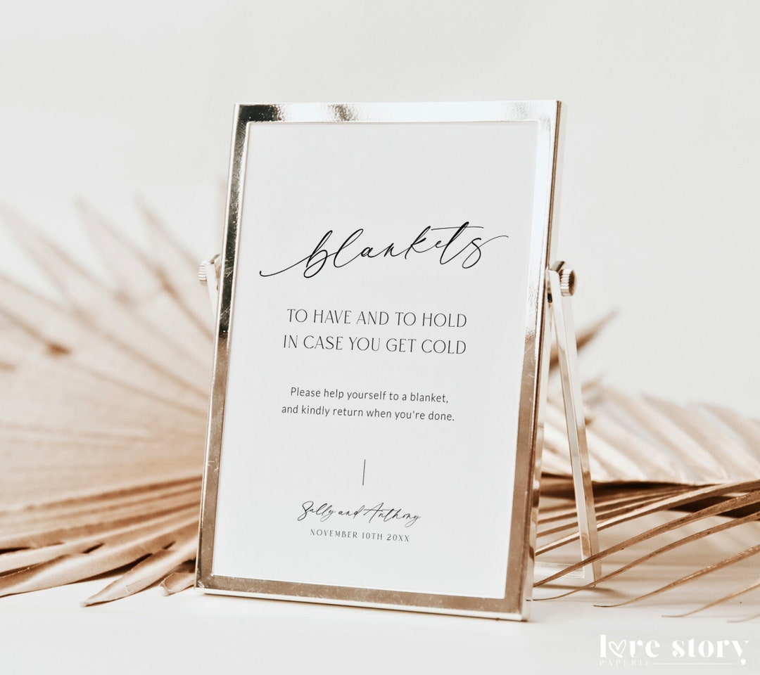 Minimalist Wedding Blanket Sign Template, to Have and to Hold in Case ...