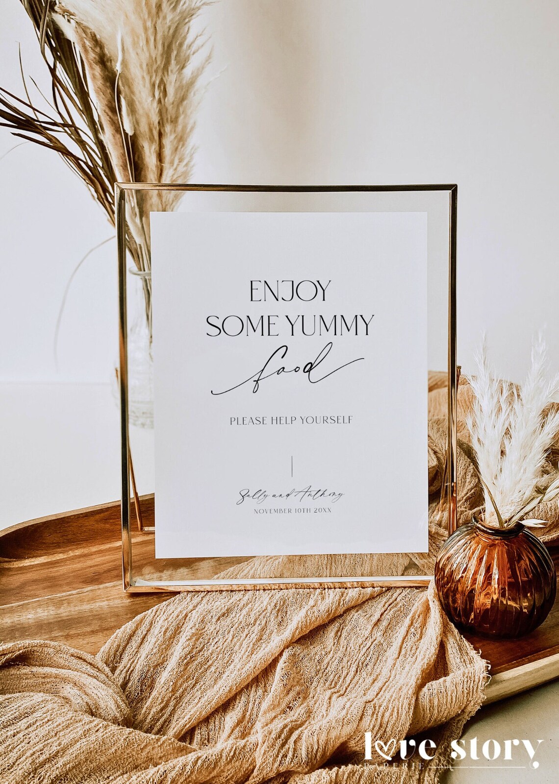 Enjoy Some Food Sign Template, Minimalist Grazing Table Sign, Printable ...