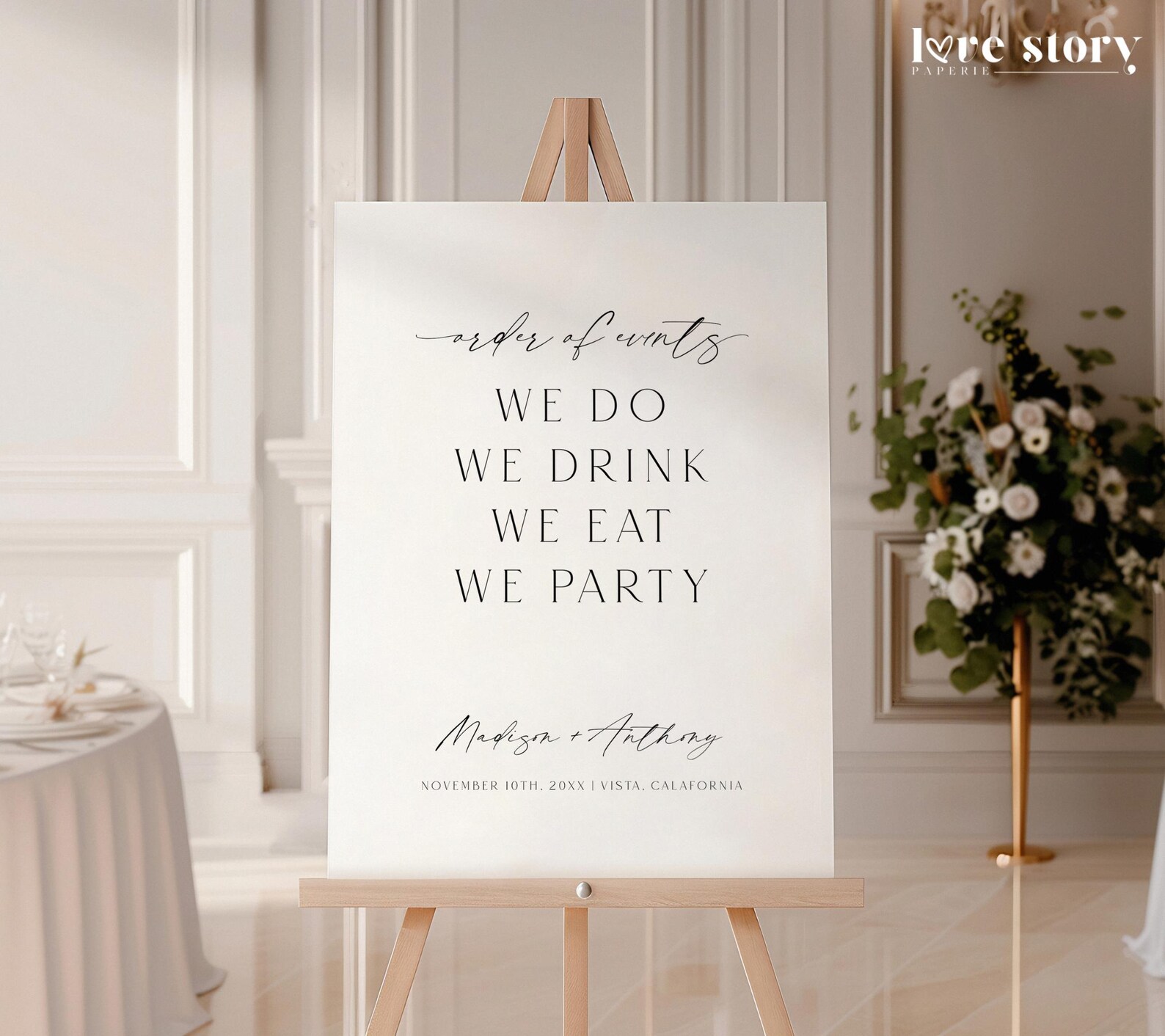 Modern Order of Events Wedding Welcome Sign Printable, Welcome ...