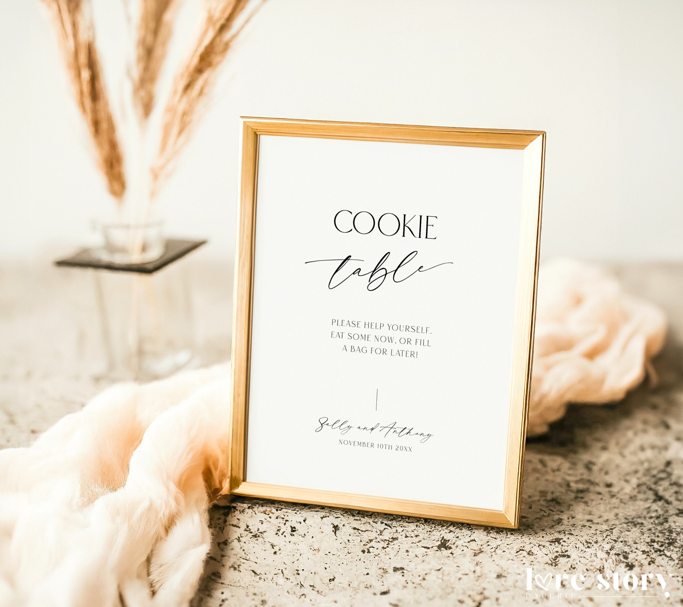 Wedding Cookie Table Sign Printable, Minimalist Dessert Table Sign ...