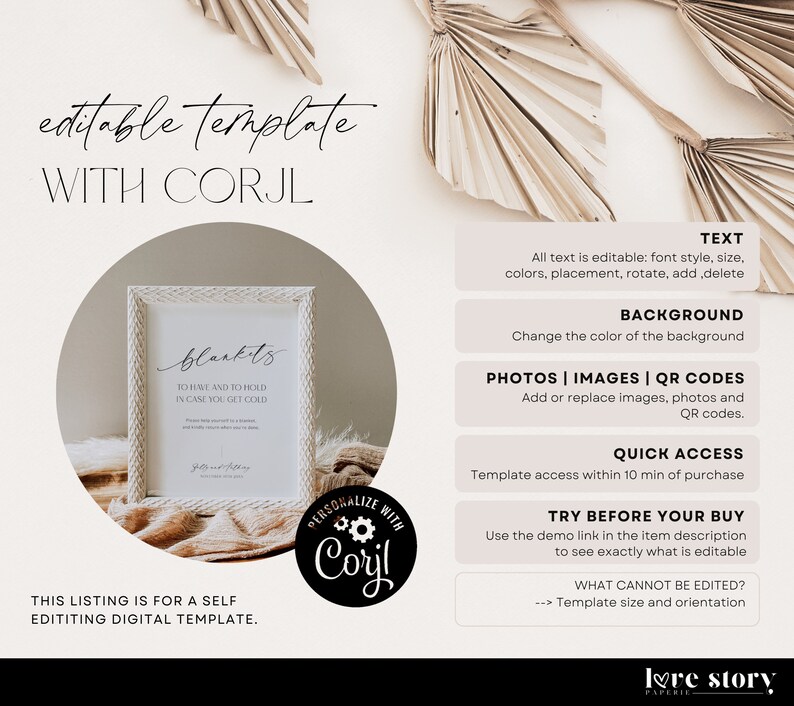 Minimalist Wedding Blanket Sign Template, to Have and to Hold in Case ...