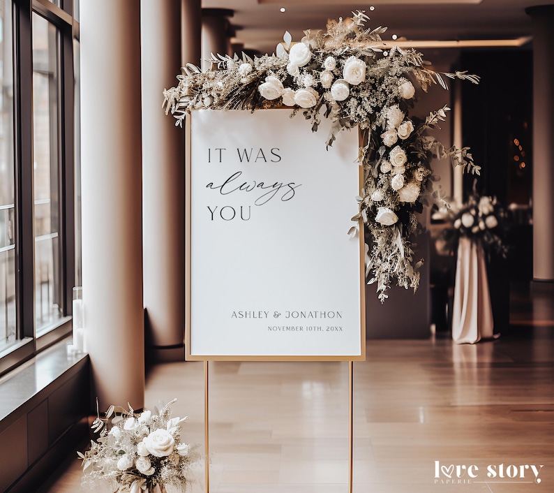 It Was Always You Wedding Sign Template, Minimalist Reception Welcome ...