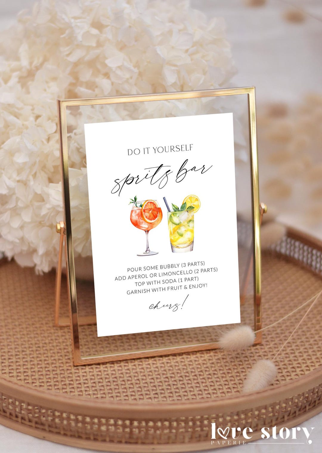 Modern Make Your Own Spritz Wedding Sign DIY Template, Signature Drink ...