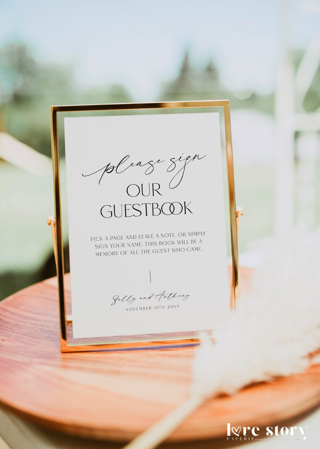 Modern Please Sign Our Guestbook Template, Minimalist Wedding Guest ...