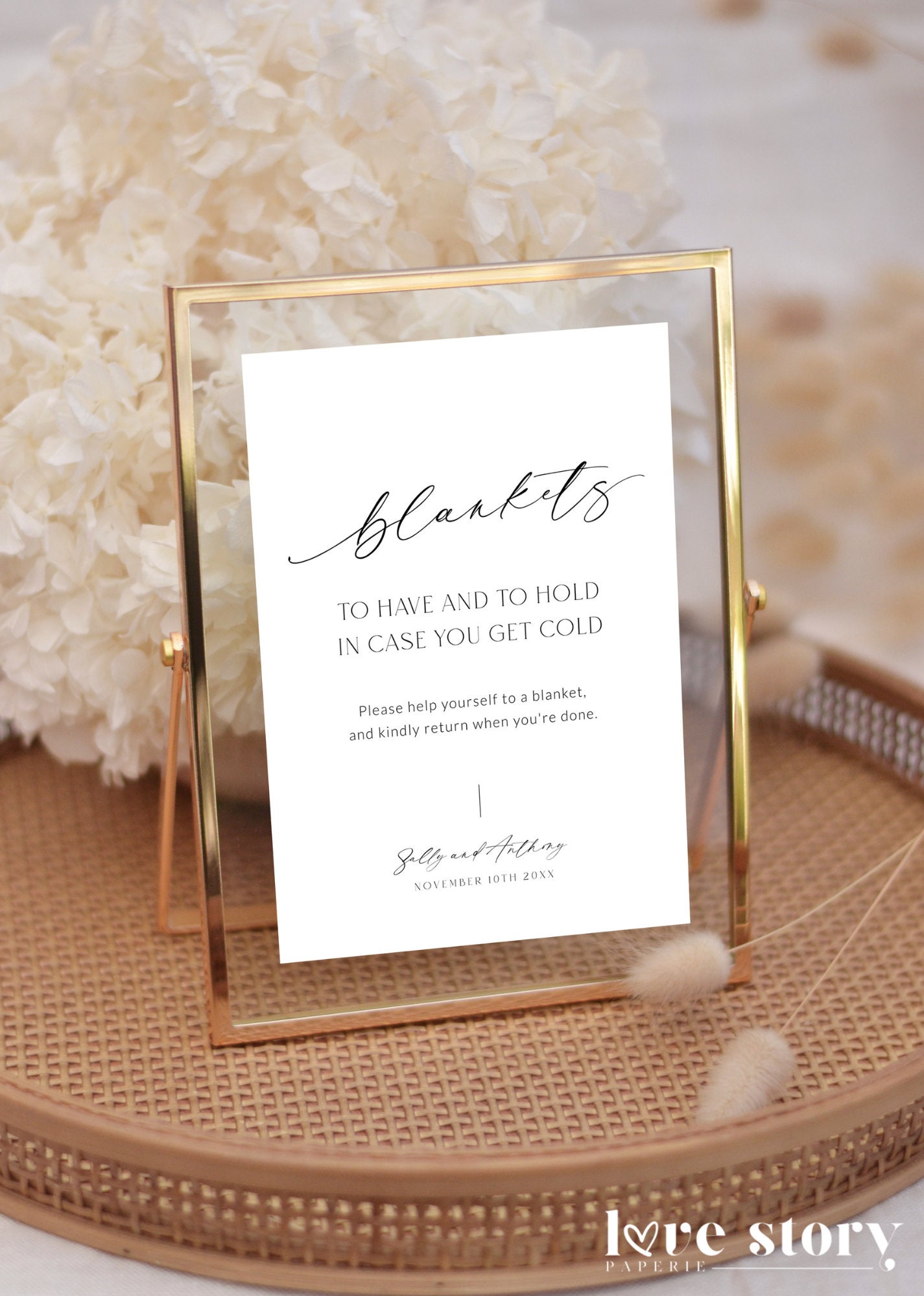 Minimalist Wedding Blanket Sign Template, to Have and to Hold in Case ...