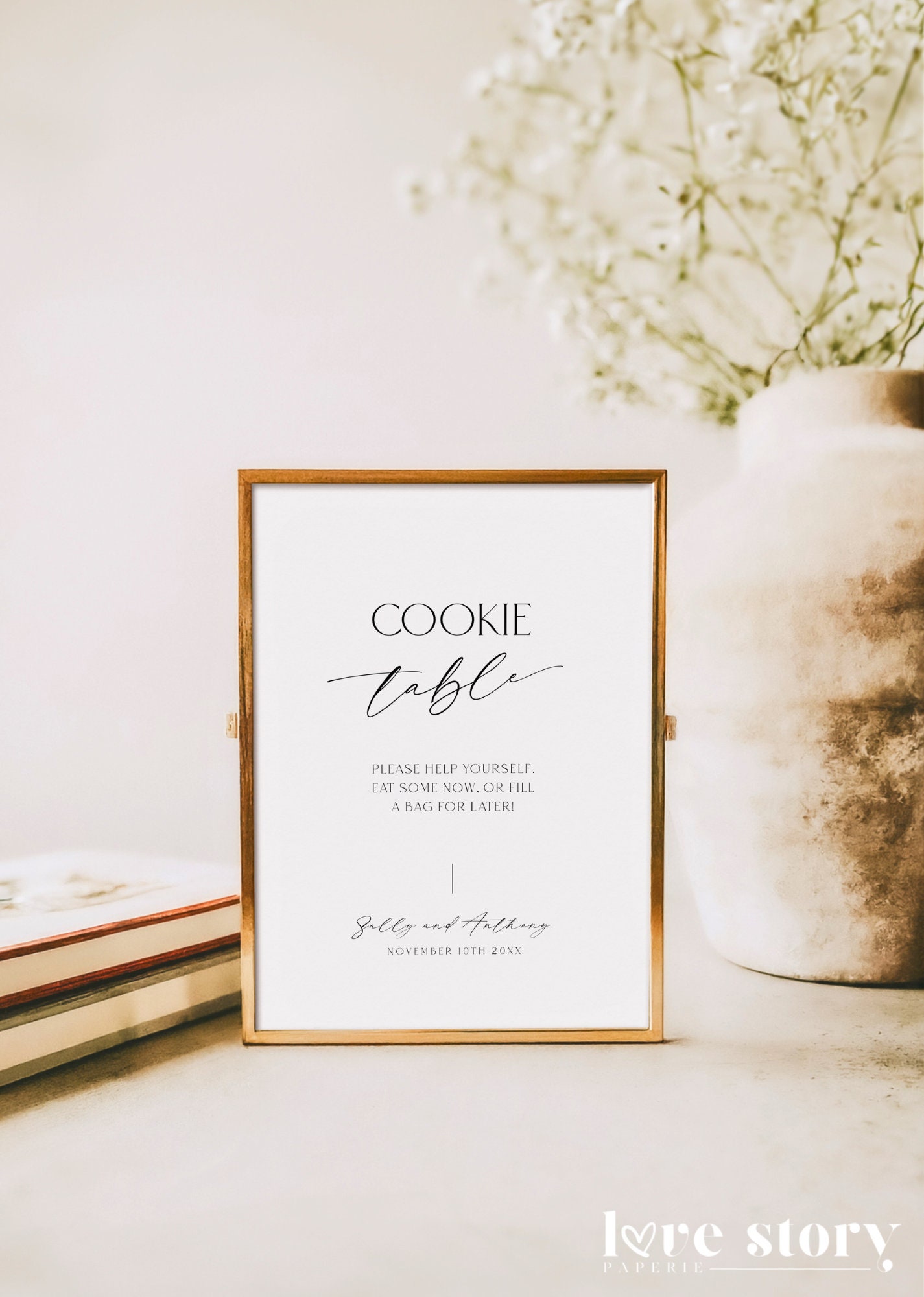 Wedding Cookie Table Sign Printable, Minimalist Dessert Table Sign ...
