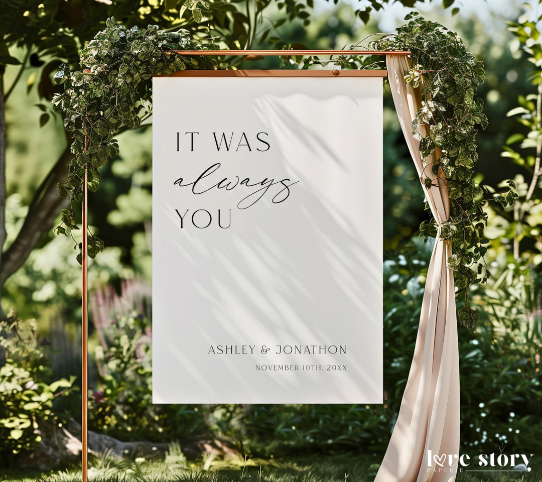 It Was Always You Wedding Sign Template, Minimalist Reception Welcome ...