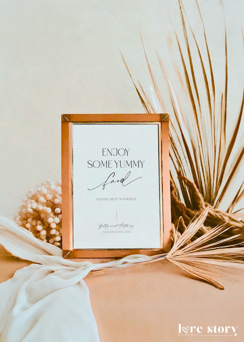 Enjoy Some Food Sign Template, Minimalist Grazing Table Sign, Printable ...