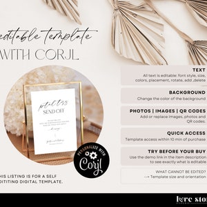 Petal Toss Send off Sign Template, Minimalist Flower Wedding Send off ...