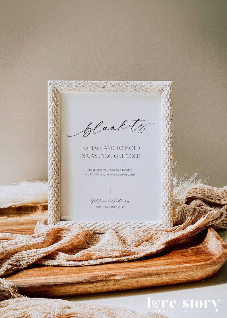 Minimalist Wedding Blanket Sign Template, to Have and to Hold in Case ...