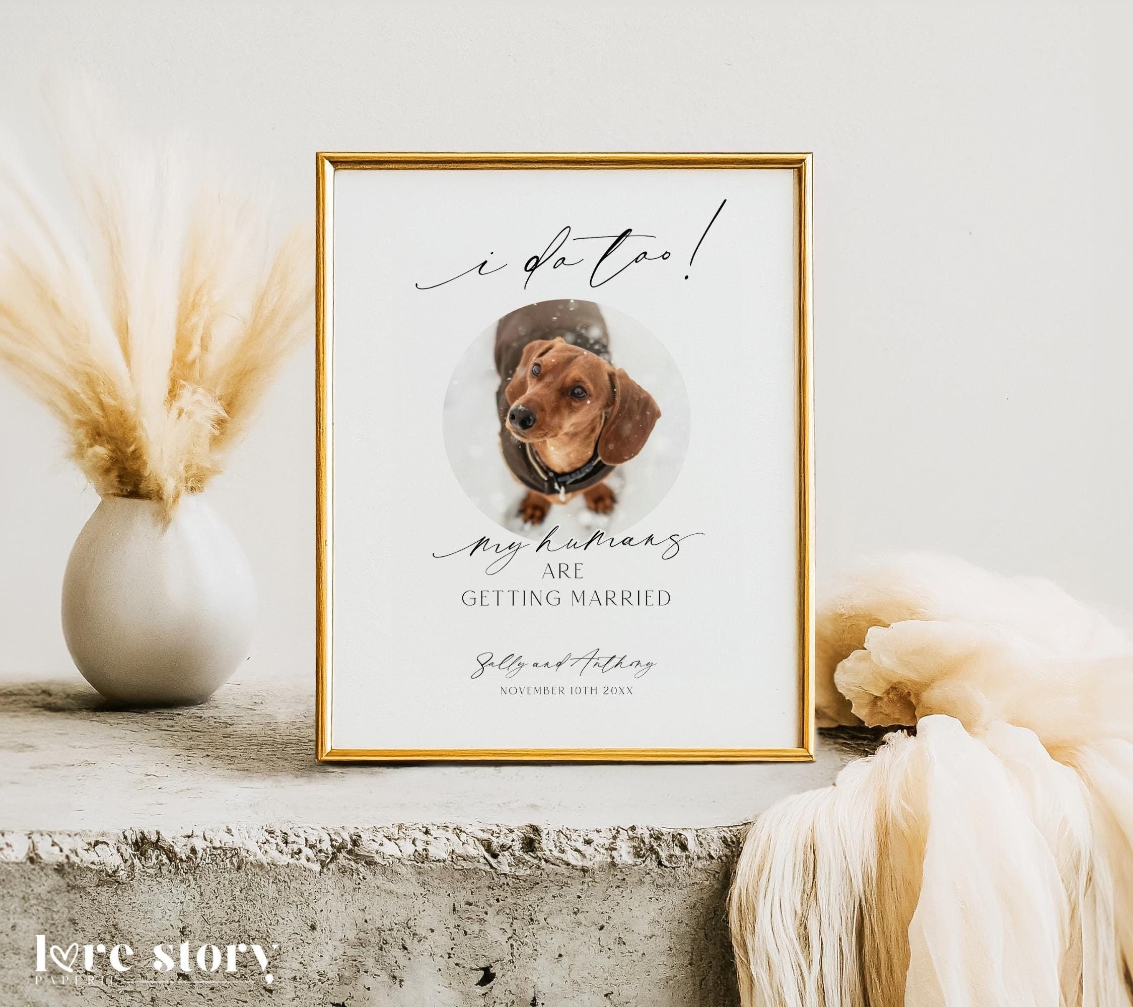 My Humans Are Getting Married Sign Photo Wedding Template, Modern I Do ...
