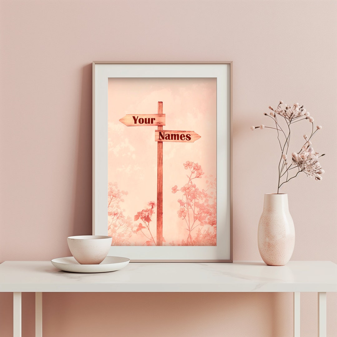 Customizable Crossroad Street Sign Print: Personalized Gift With Name ...