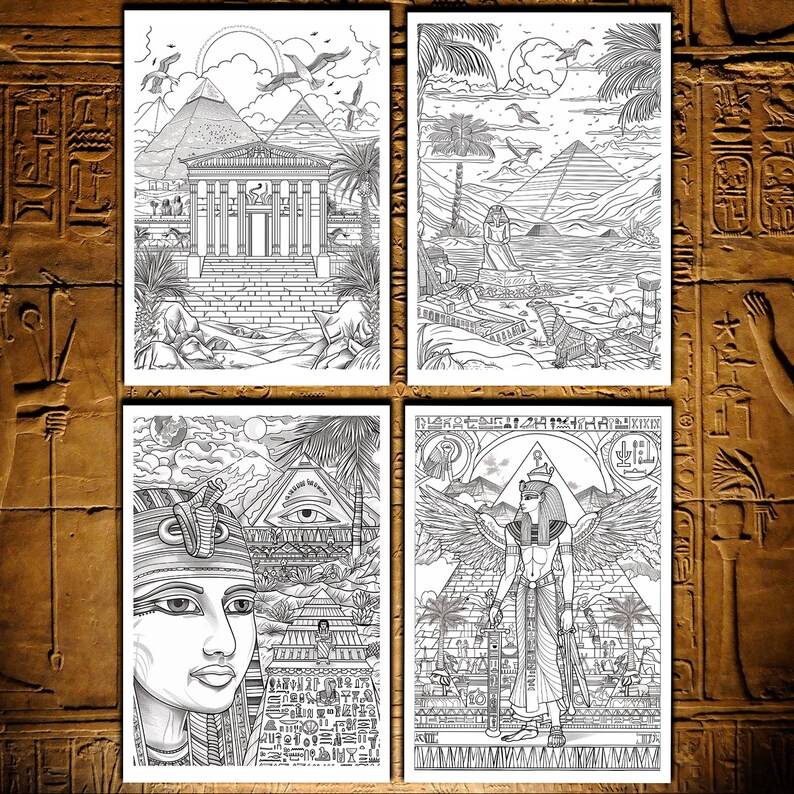 Ancient Egypt: Themed Coloring Pages Immersion Into the World of ...