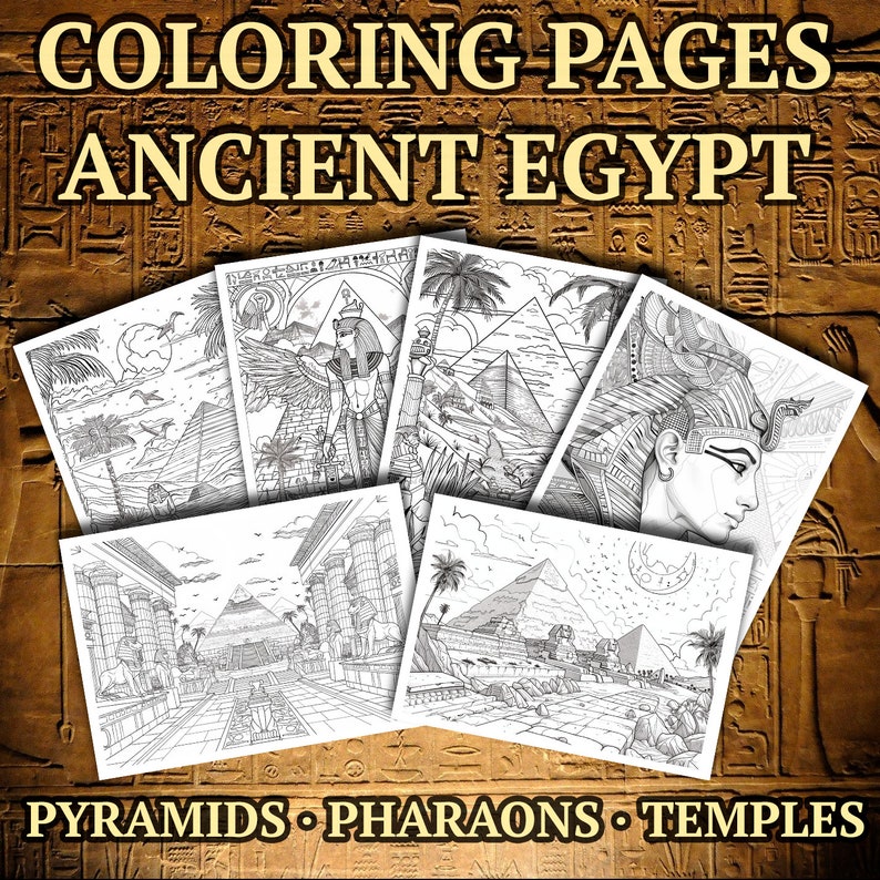 Ancient Egypt: Themed Coloring Pages Immersion Into the World of ...