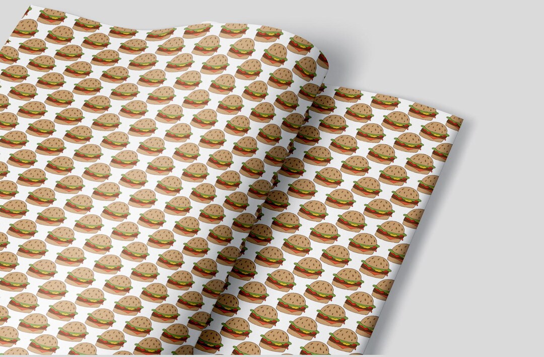 Cheeseburger Wrapping Paper Sheets - Set of 3 Sheets- Birthday Party ...