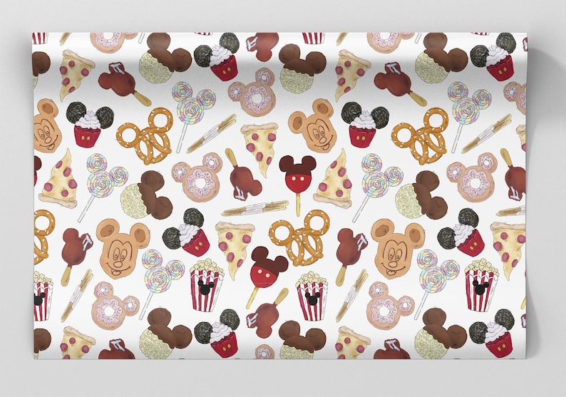 Disney Treats Wrapping Paper Sheets - Set of 3 Sheets - Disney Food ...