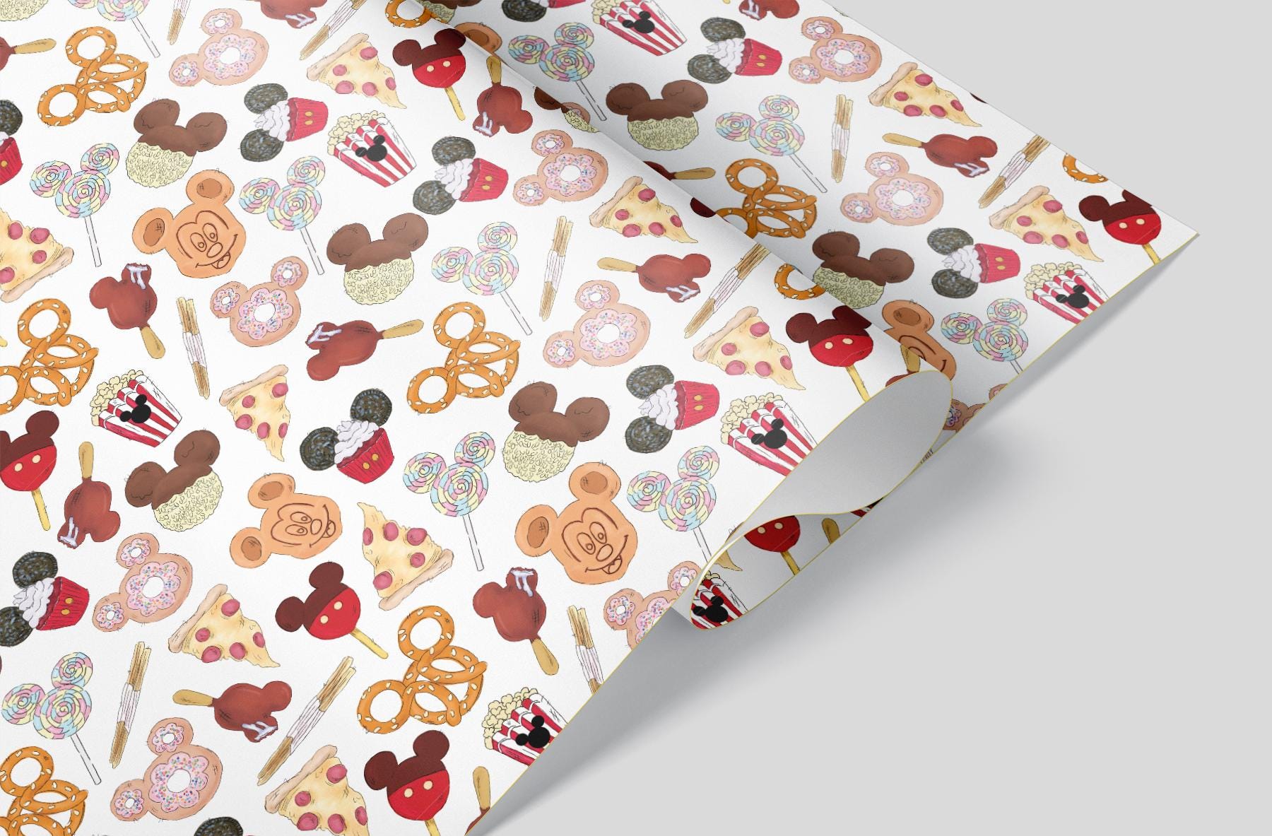 Disney Treats Wrapping Paper Sheets Set of 3 Sheets Disney Food ...