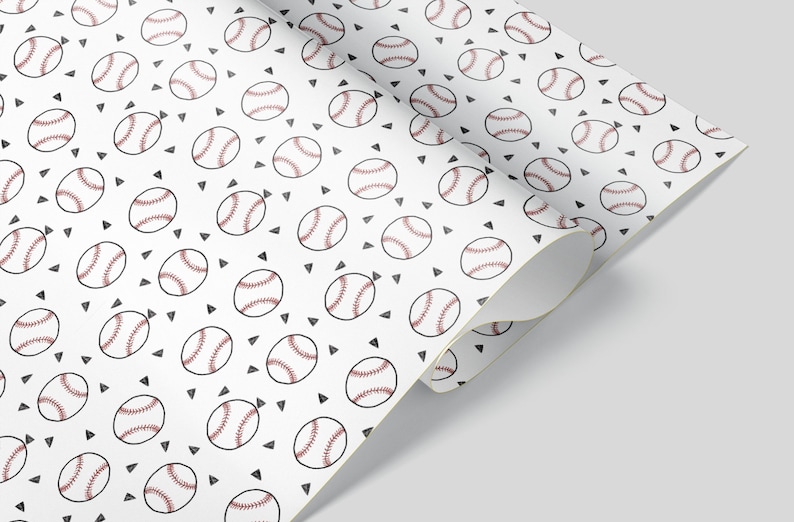 Baseball Wrapping Paper Sheets Set of 3 Sheets Sports Birthday Party ...