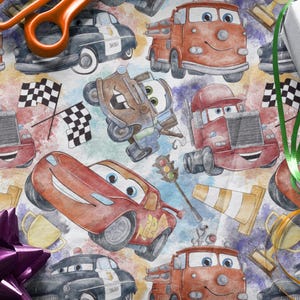 Cars Wrapping Paper Sheets - Set of 3 Sheets - Disney Cars Party ...