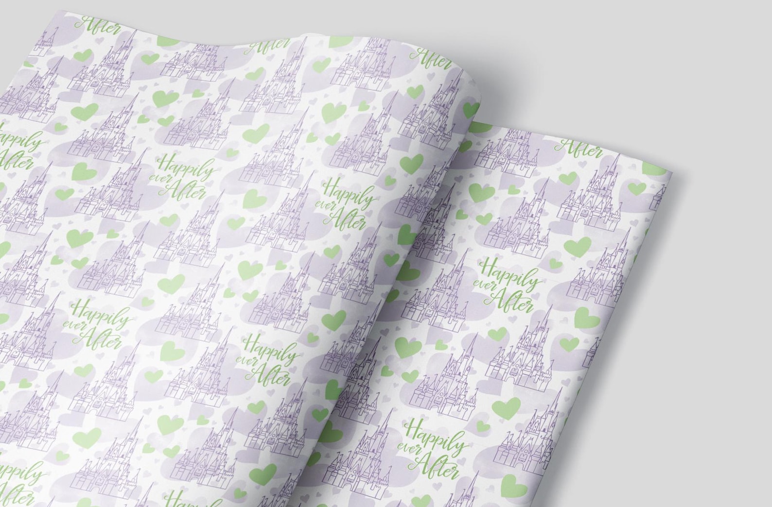 Disney Castle Wrapping Paper Sheets Set of 3 Sheets Happily Ever After ...