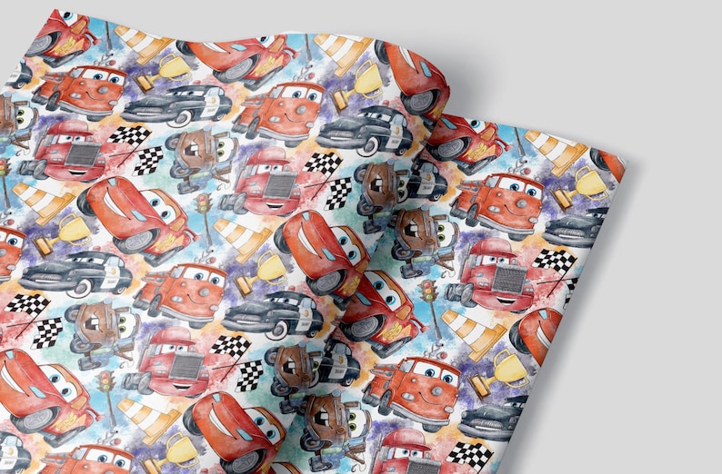 Cars Wrapping Paper Sheets - Set of 3 Sheets - Disney Cars Party ...