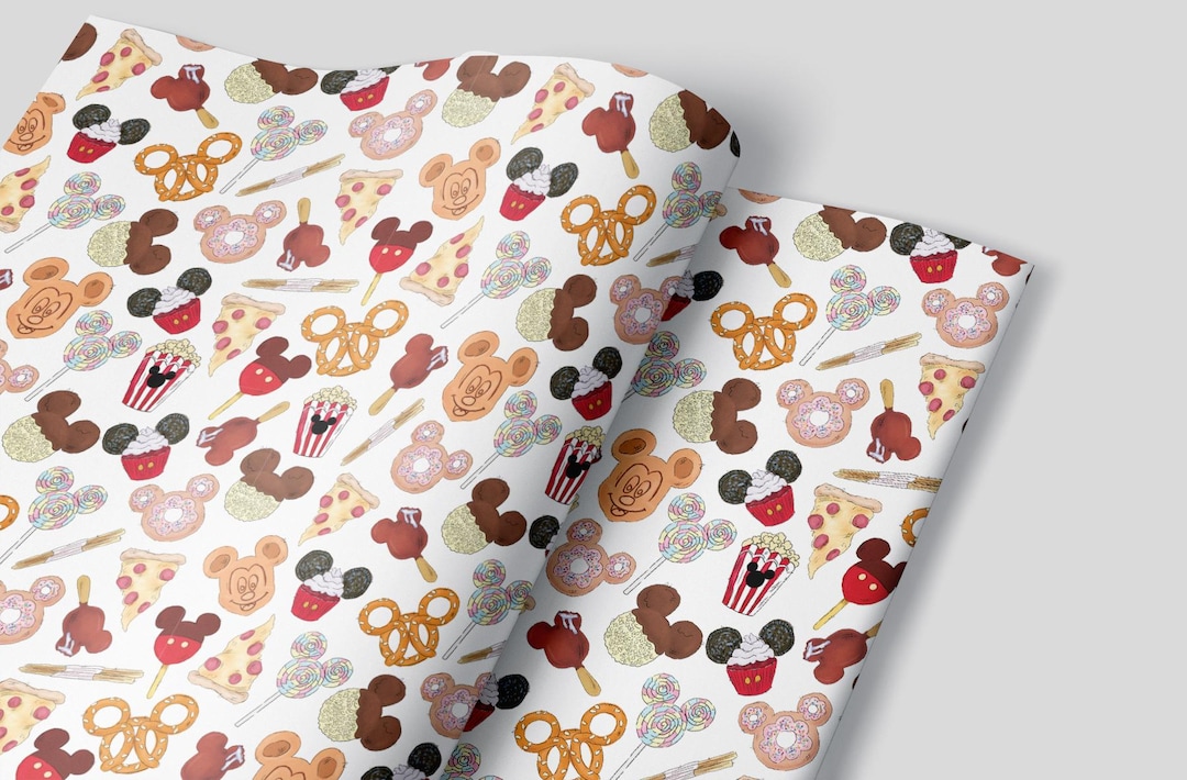 Disney Treats Wrapping Paper Sheets - Set of 3 Sheets - Disney Food ...