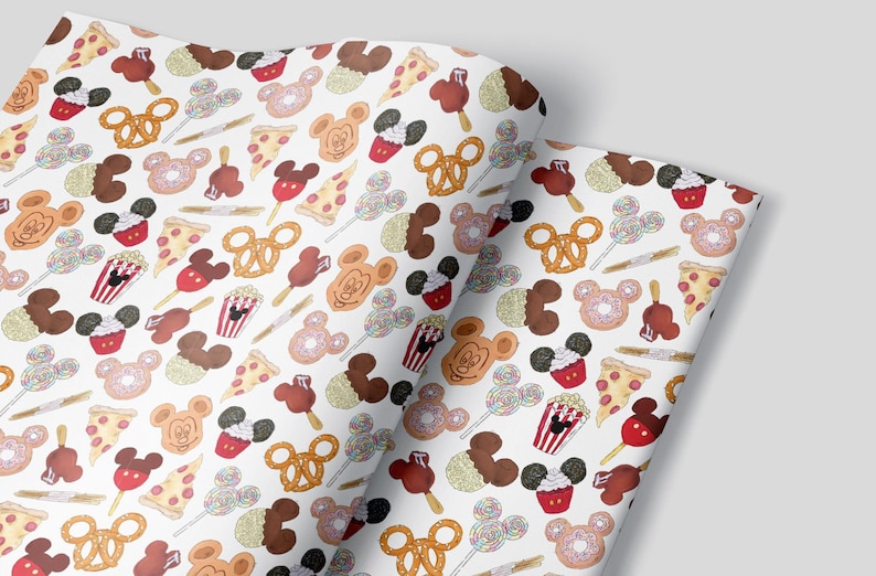 Disney Treats Wrapping Paper Sheets - Set of 3 Sheets - Disney Food ...