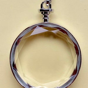 Glass Locket Round Silver Pendant Large - Etsy