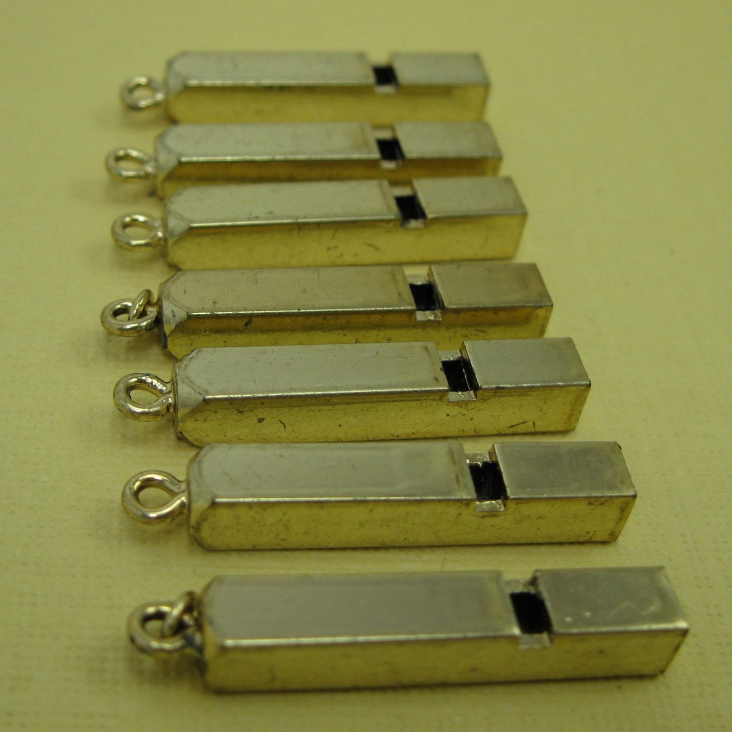 6 Large Vintage Brass Whistle Charms - Etsy