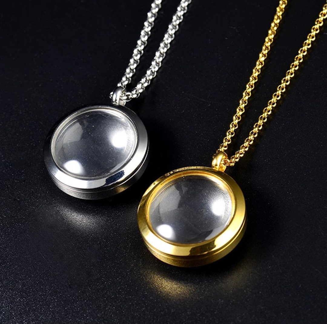 Locket Necklace 25mm Silver Stainless Steel Screw on Closure Charm ...