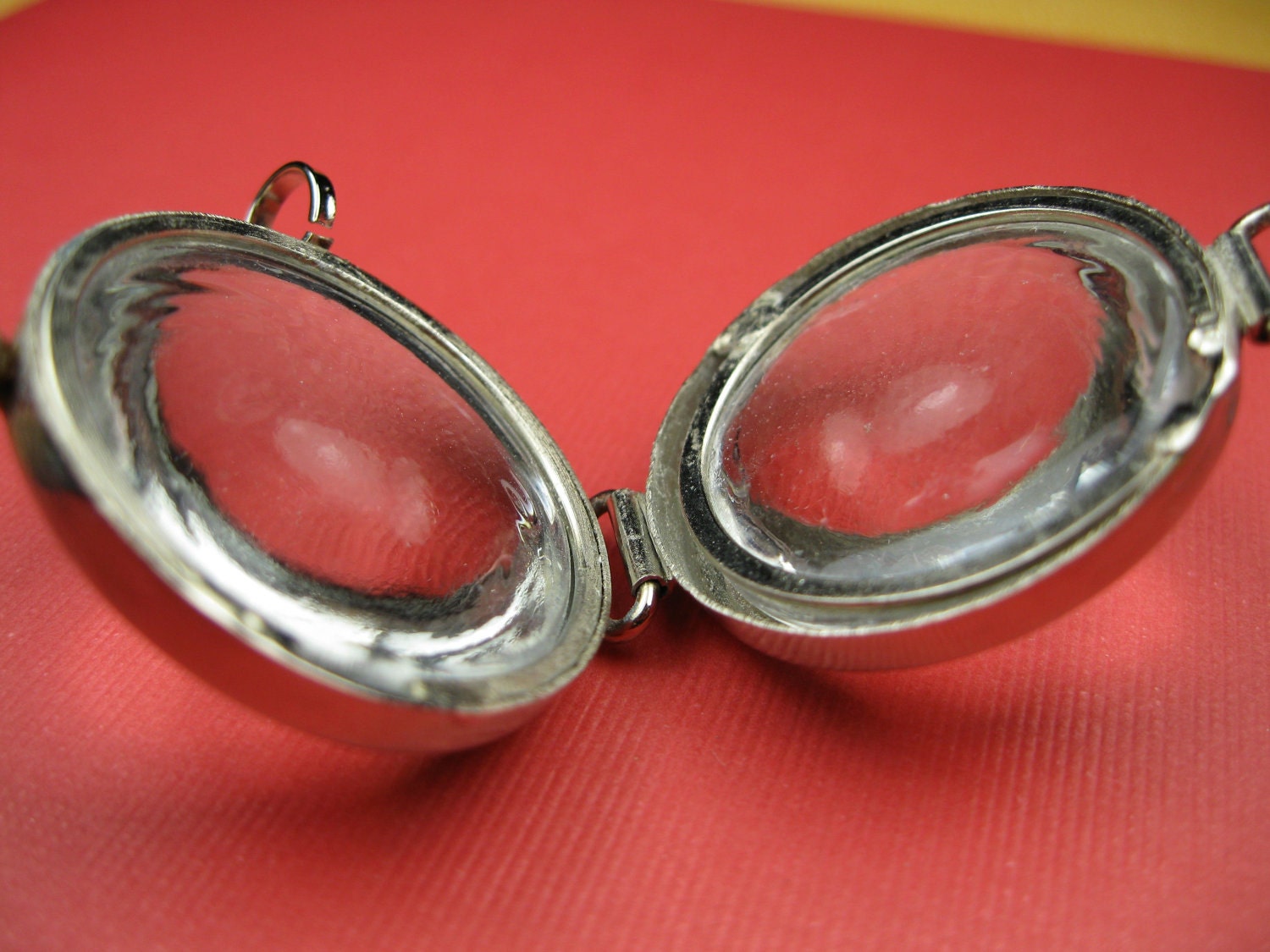 Large Glass Locket Round Bubble Hinge Picture Silver Pendant - Etsy