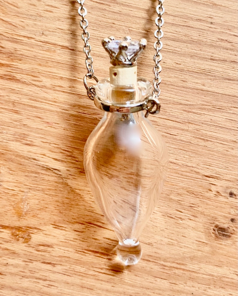 Openable Water Drop Glass With Steel Chain Empty Clear Glass Vial ...