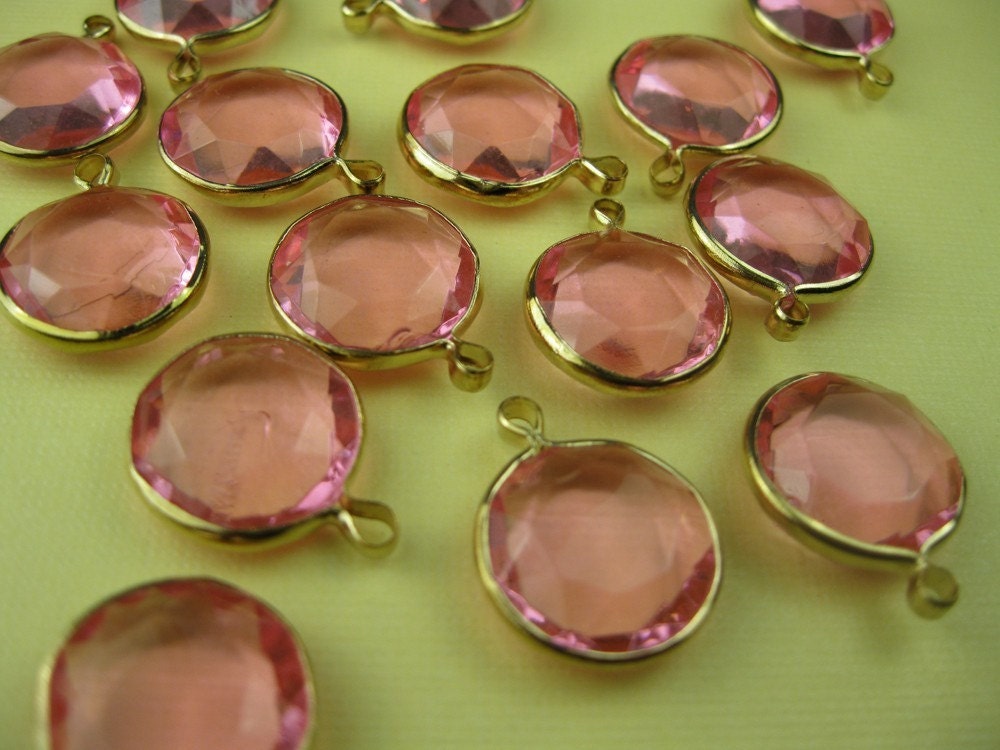 6 Vintage Lucite Pink Round Channel Charm Beads 20mm - Etsy